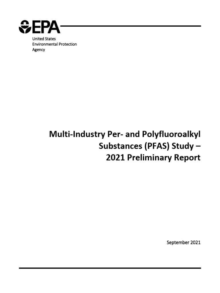 Multi Industry Pfas Study - Preliminary 2021 Report - 508 - 2021.09.08 ...
