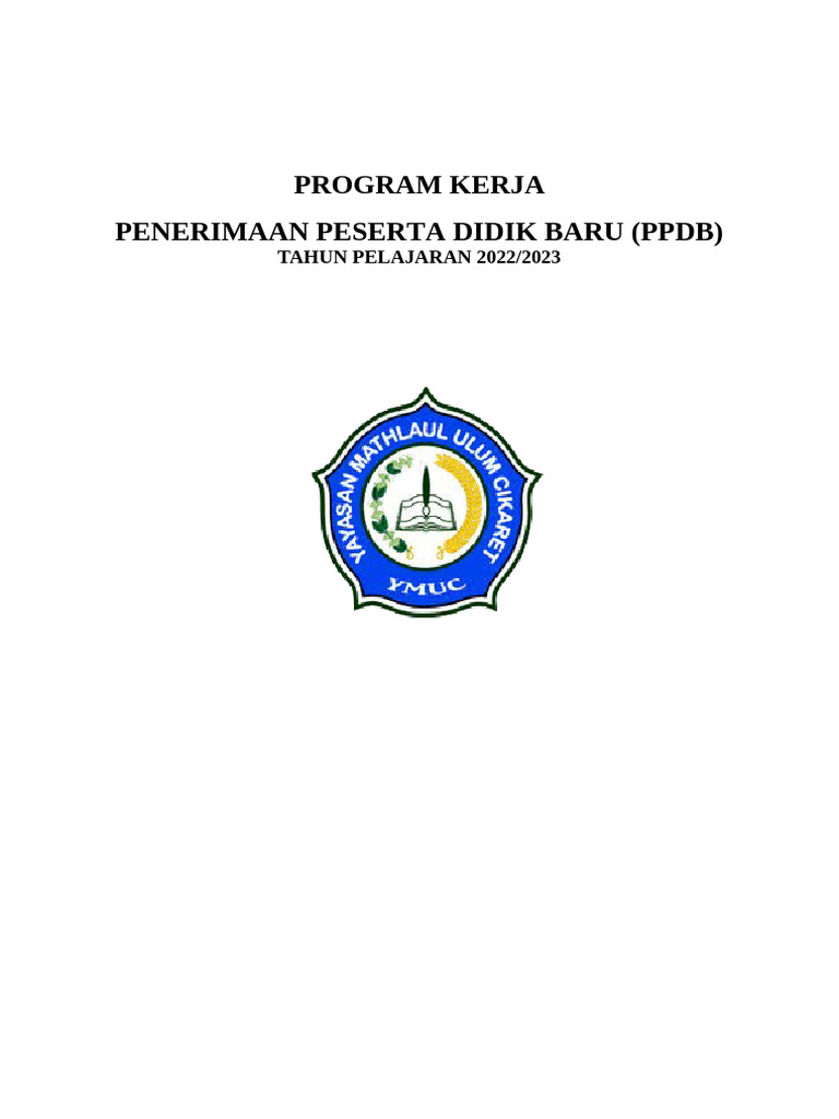 Program Kerja PPDB | PDF