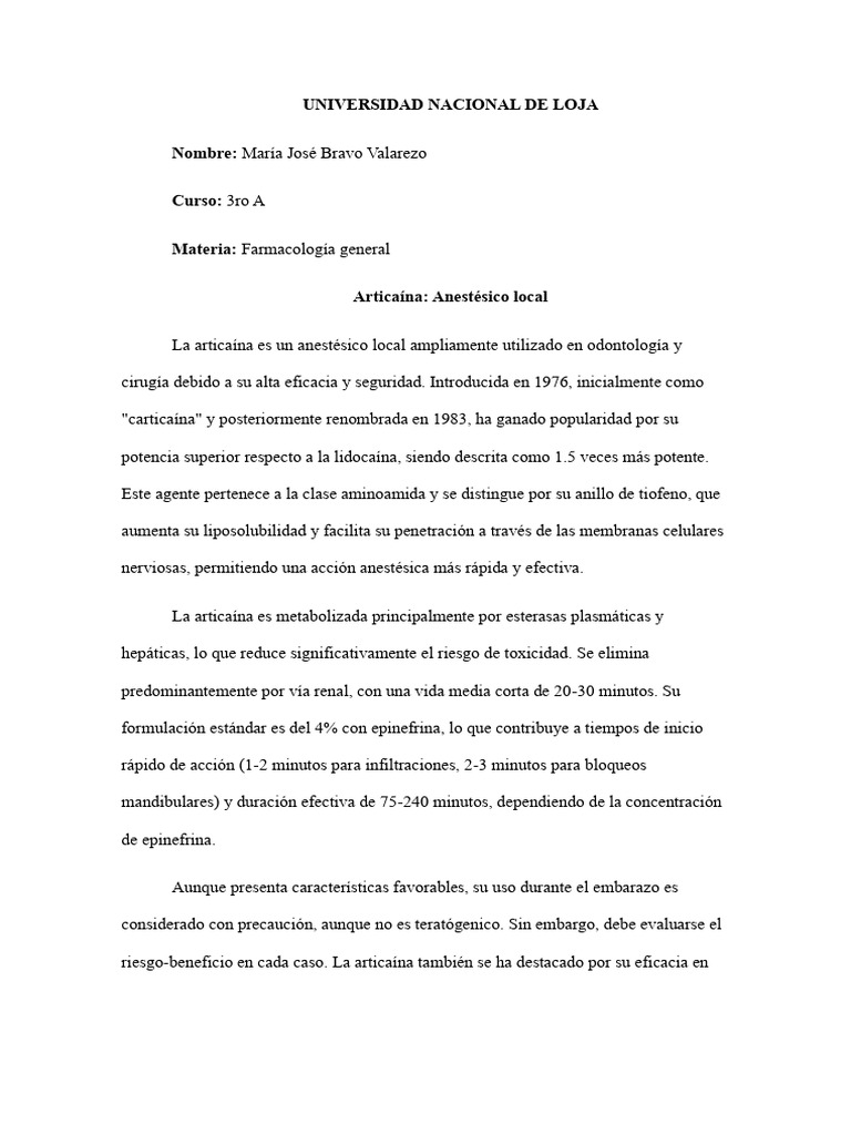 Articaína - Mjbv-Farmaco | PDF