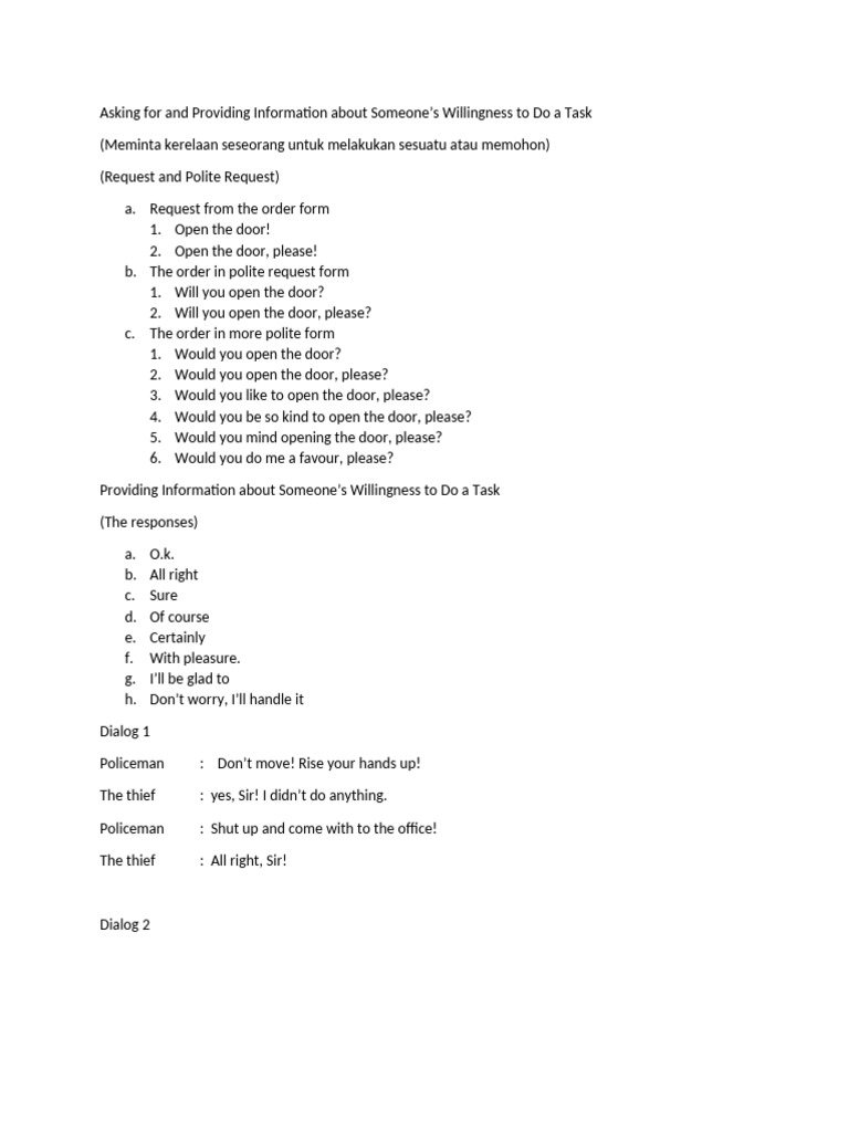 Asking For and Providing Information About Someone (Request and Order ...