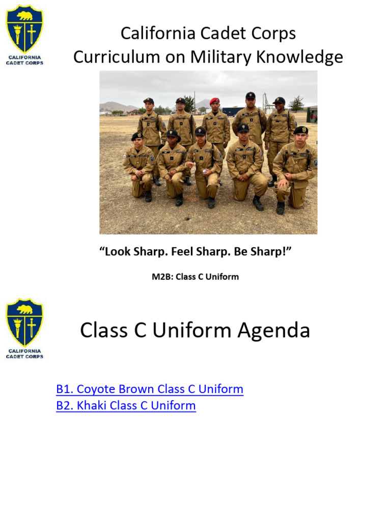 2 Presentation B - Class C Uniform Oct 2020 | PDF | Boot | Trousers