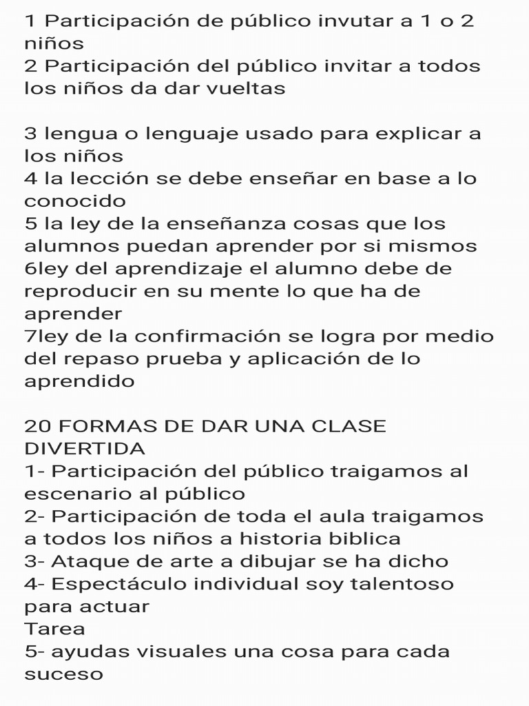Clases 20 maneras clases | PDF