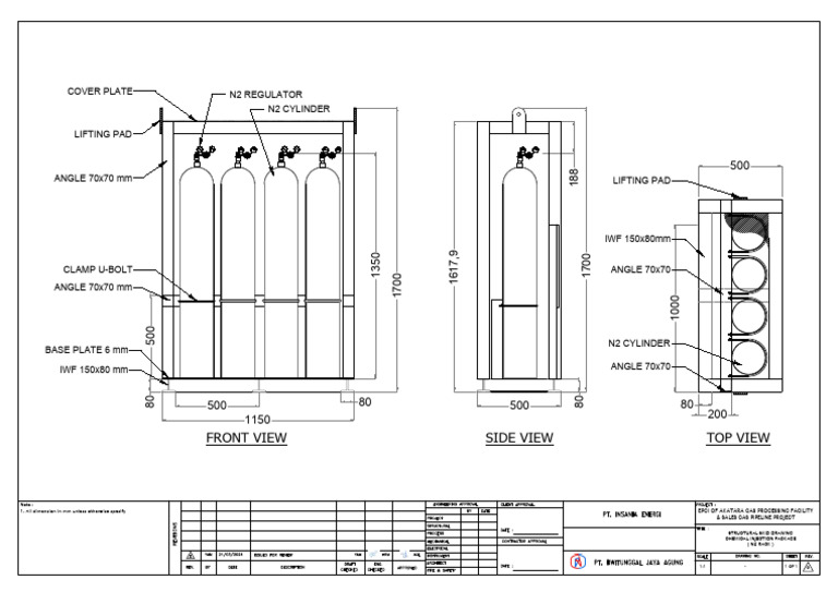 N2 Rack Structural Skid Drawing | PDF