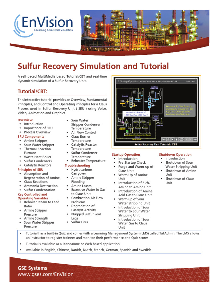 Sulfur Recovery Training - Simulation Tutorial - EnVision | PDF | Industrial Processes ...