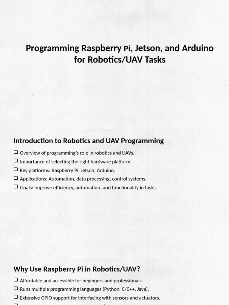 Programming Hardware for Robotics (Power Point Presentation) | PDF | Robotics | Unmanned Aerial ...
