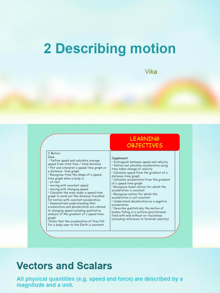 2 Describing Motion | PDF | Acceleration | Velocity