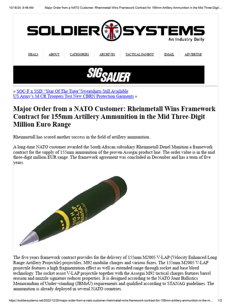 Major Order From A NATO Customer: Rheinmetall Wins Framework Contract ...