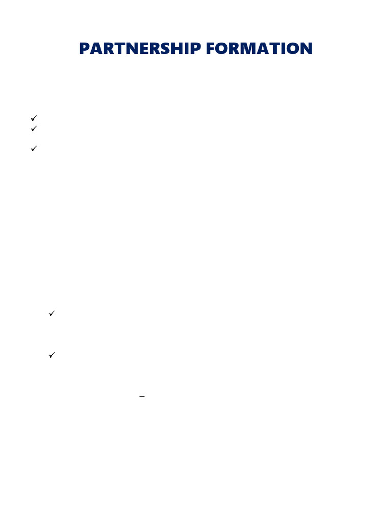 Partnership Formation and Operation | PDF