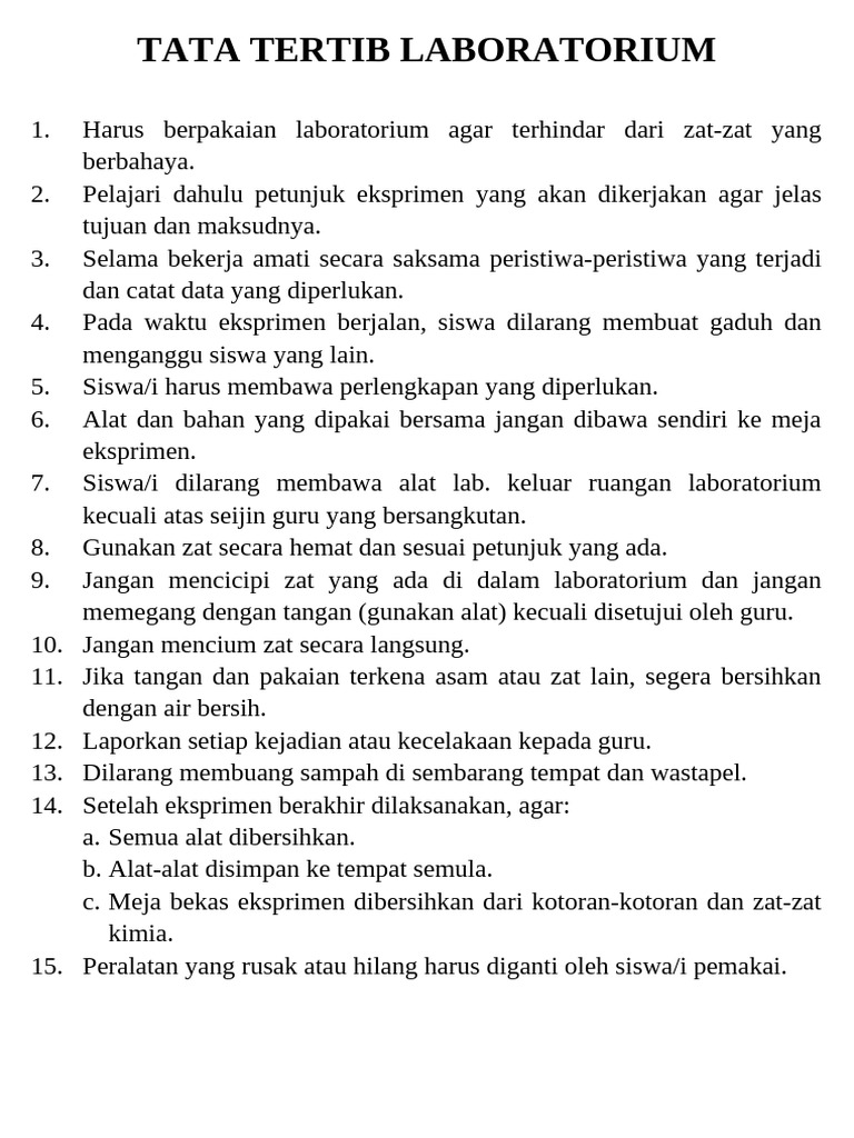 Tata Tertib Laboratorium Pdf