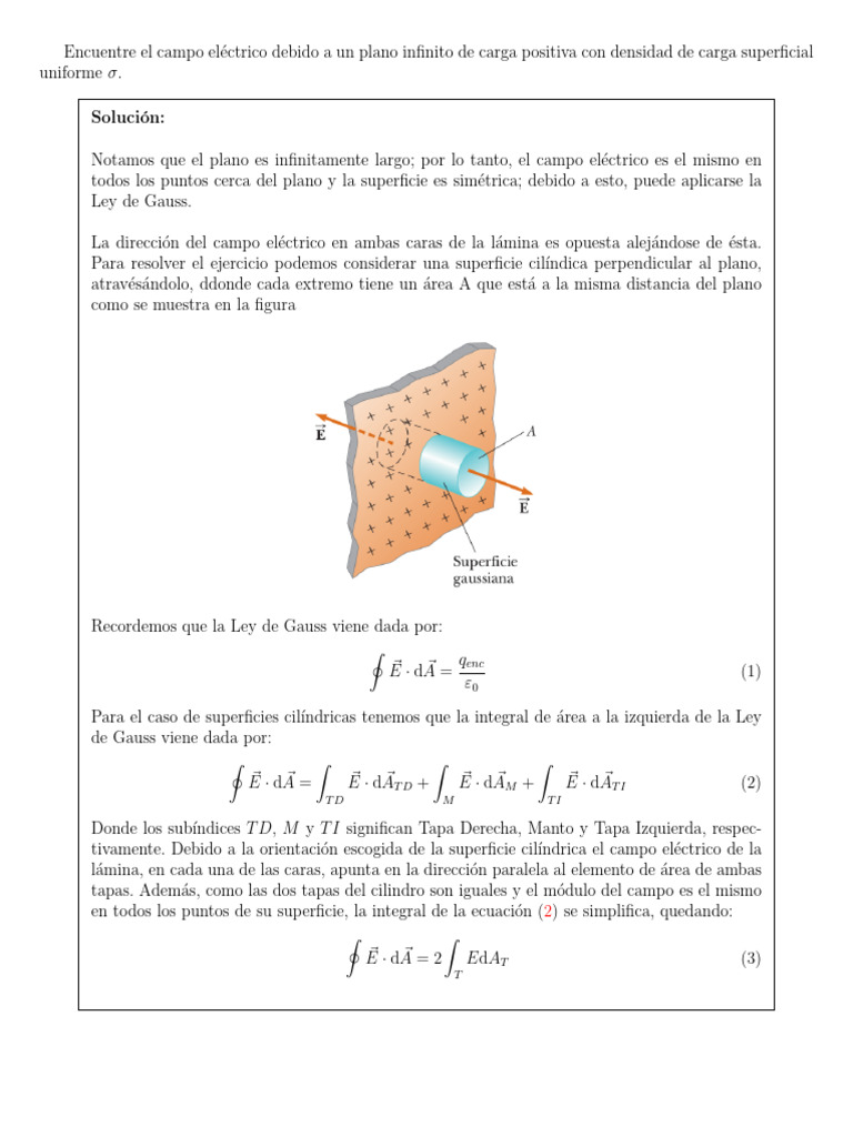 EJR Ley - Gauss v1 | PDF | Campo eléctrico | Física