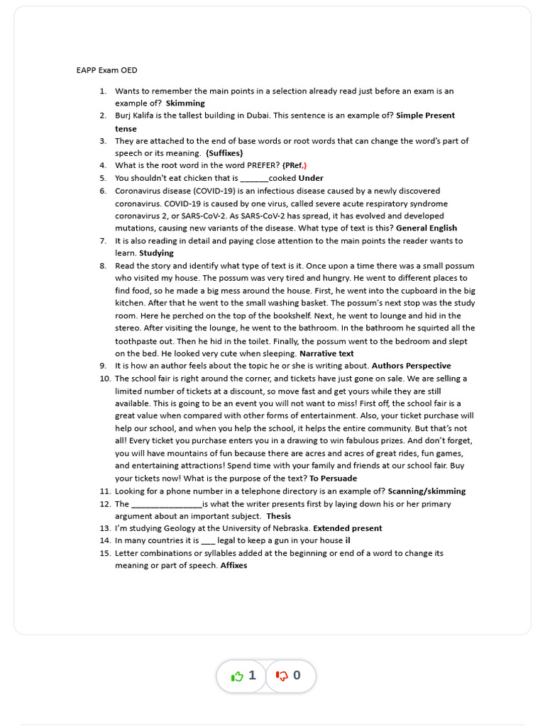 EAPP | PDF | English Language | Grammatical Tense