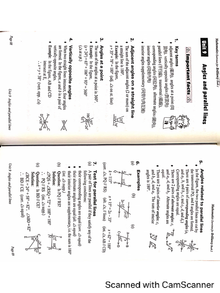 s2 Angles and Parallel Lines | PDF