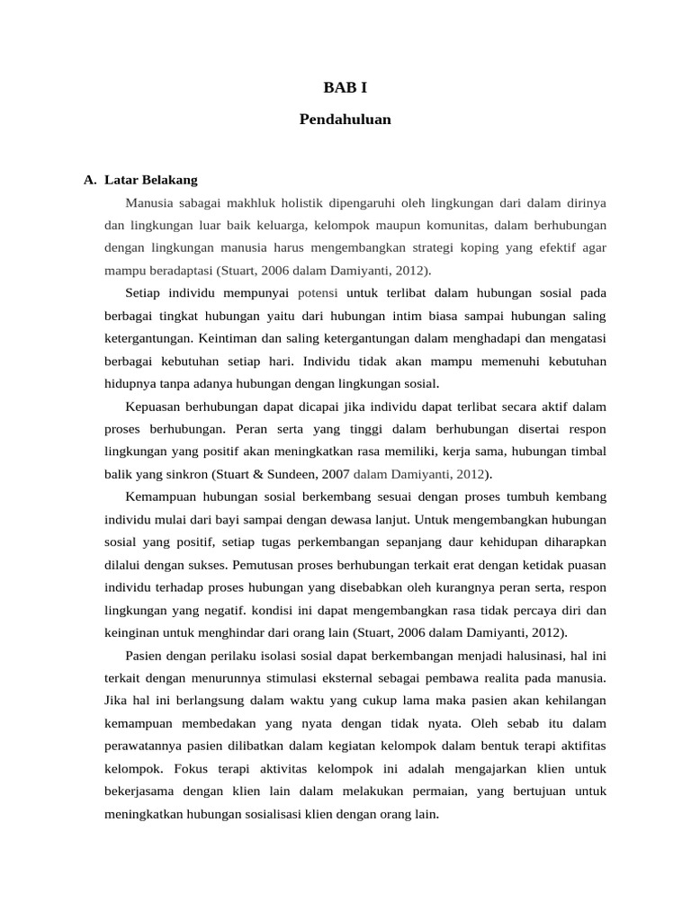 Terapi Kelompok Aktivitas Sosialisasi | PDF