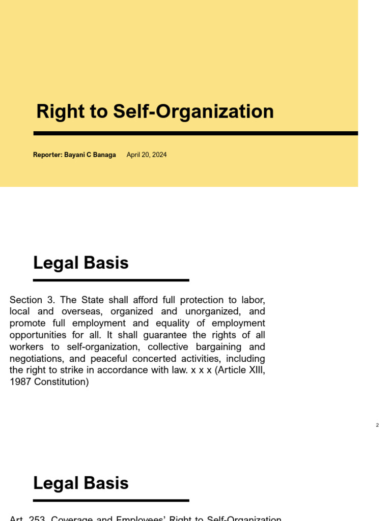 Report On Right To Self Organization | PDF | Employment | Collective ...
