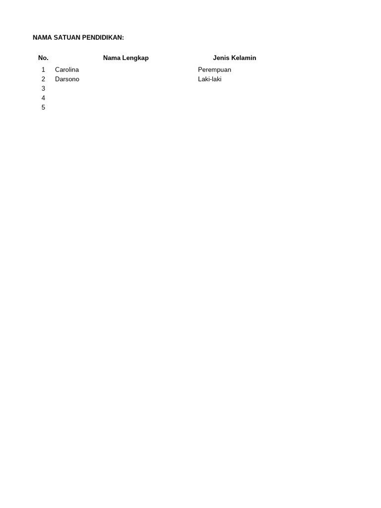 Data Siswa dan Wali Murid 2024/2025 | PDF