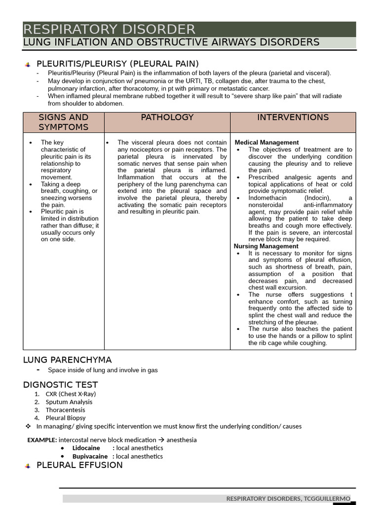 Lung Inflation and Obstructive Airway Disorders | PDF | Lung | Medical ...