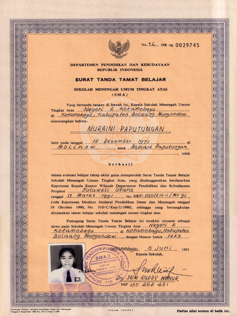 Ijazah Dan Transkip Nilai | PDF