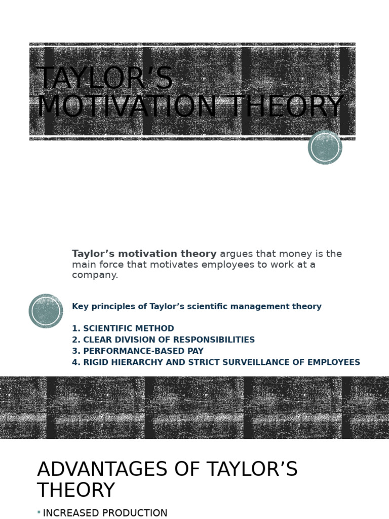 Taylor's Motivation Theory Explained | PDF | Punishments | Business