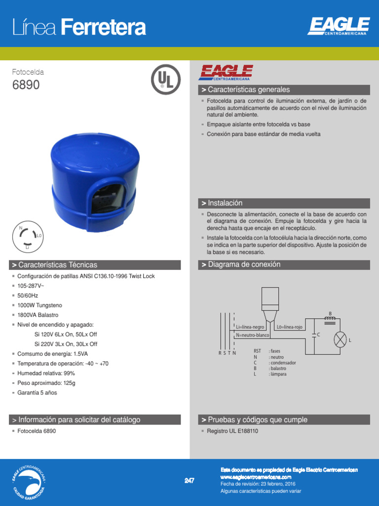 Fotocelda 6890: Especificaciones y Uso | PDF | Componentes eléctricos ...