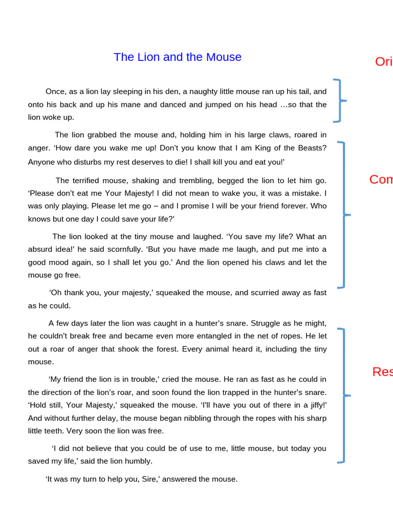 The Lion and The Mouse | PDF | Home & Garden | General Fiction