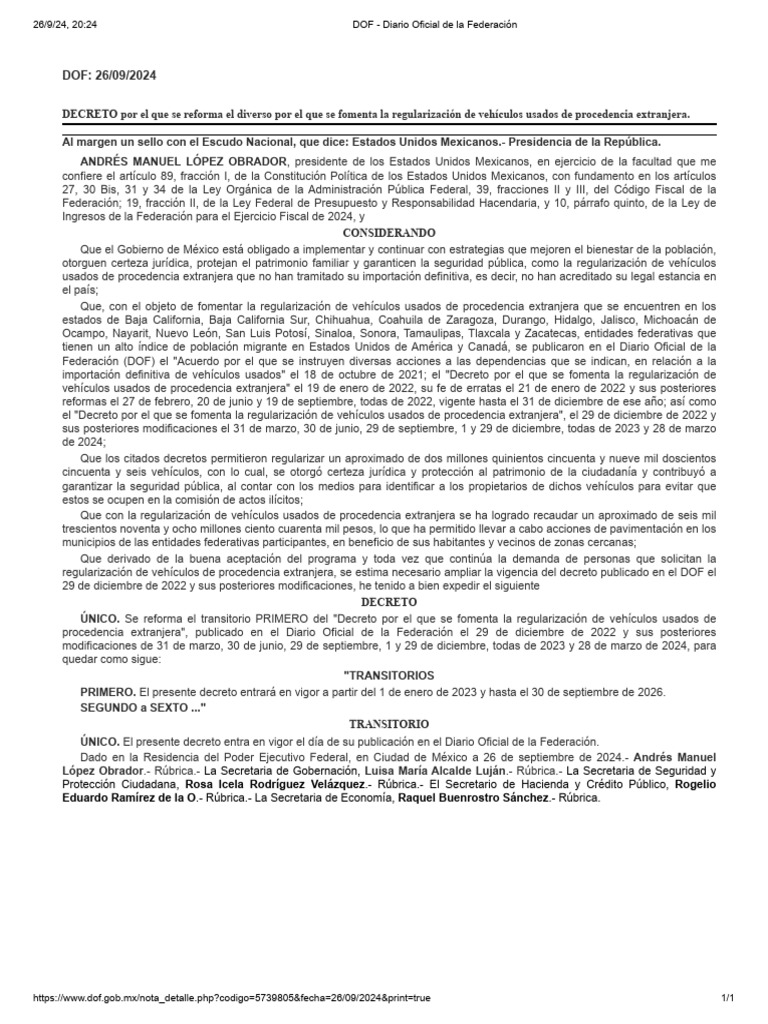 DOF - Diario Oficial de La Federación 2026 | PDF | México | Gobierno