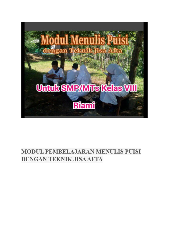 Modul Pembelajaran Menulis Puisi Dengan Teknik Jisa Afta | PDF