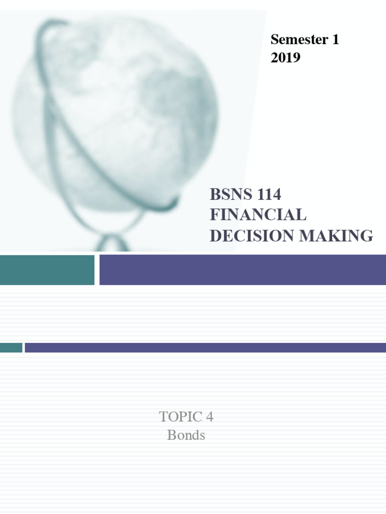 Topic 4 Bonds | PDF | Bonds (Finance) | Debt