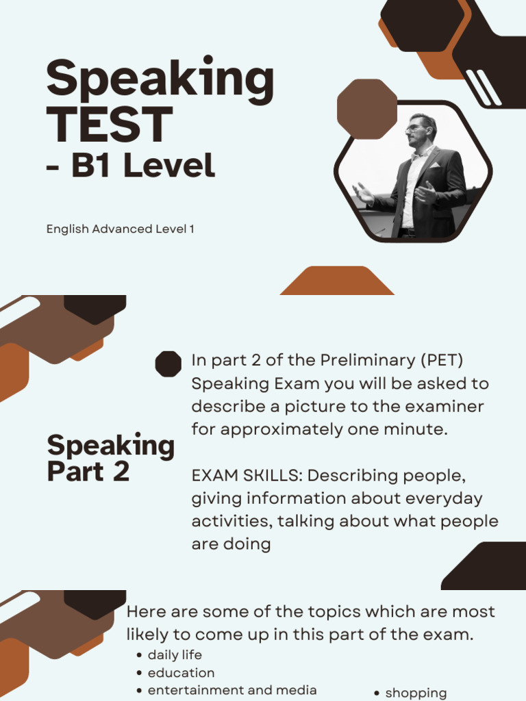 PET Speaking Exam Part 2 Guide | PDF