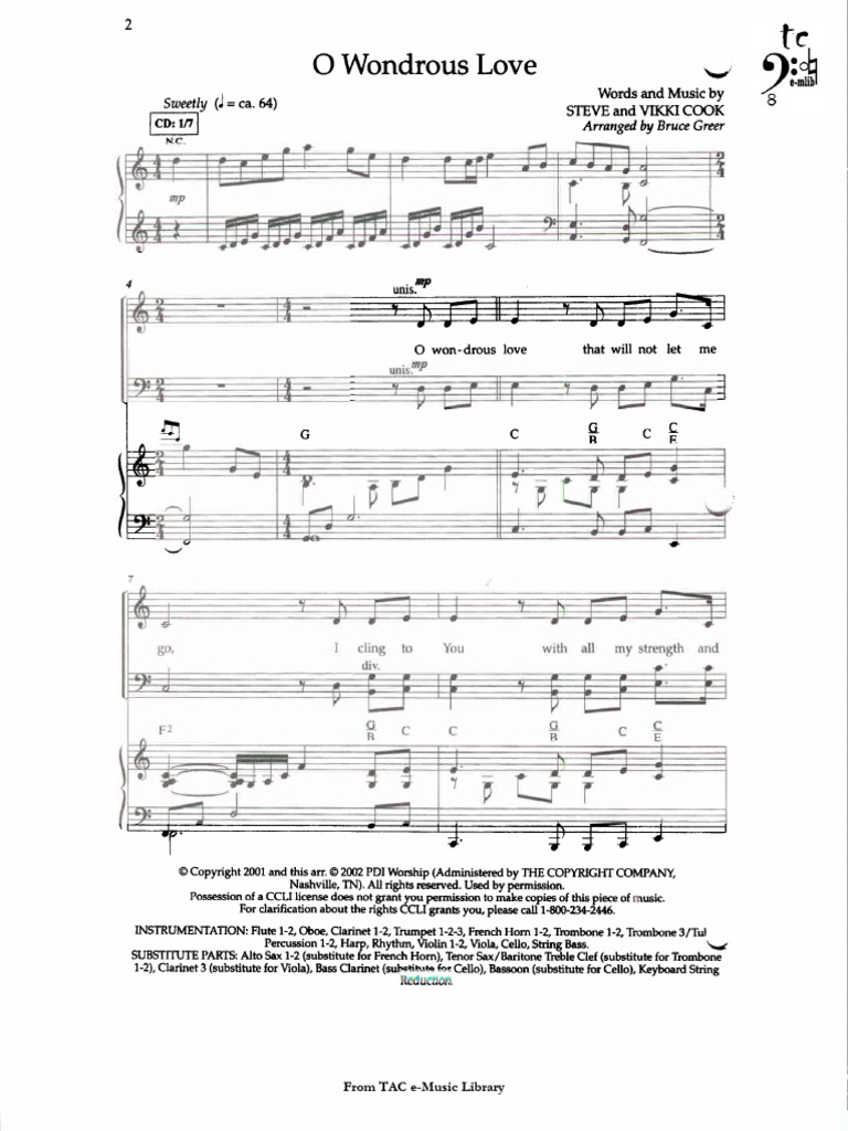 O Wondrous Love | PDF