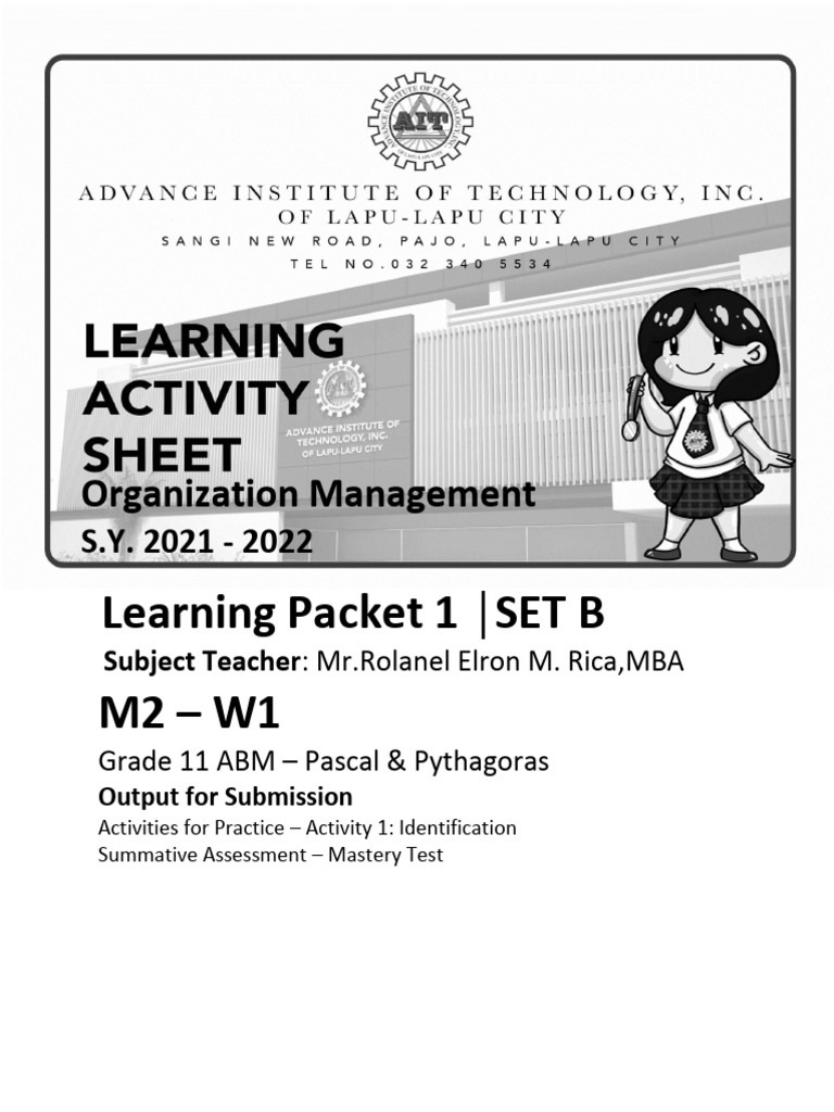 OM Module 2 W1 For Grade 11 ABM | PDF | Strategic Planning | Goal