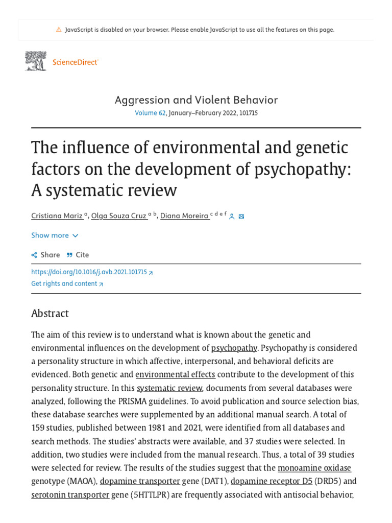 The Influence of Environmental and Genetic Factors On The Development ...
