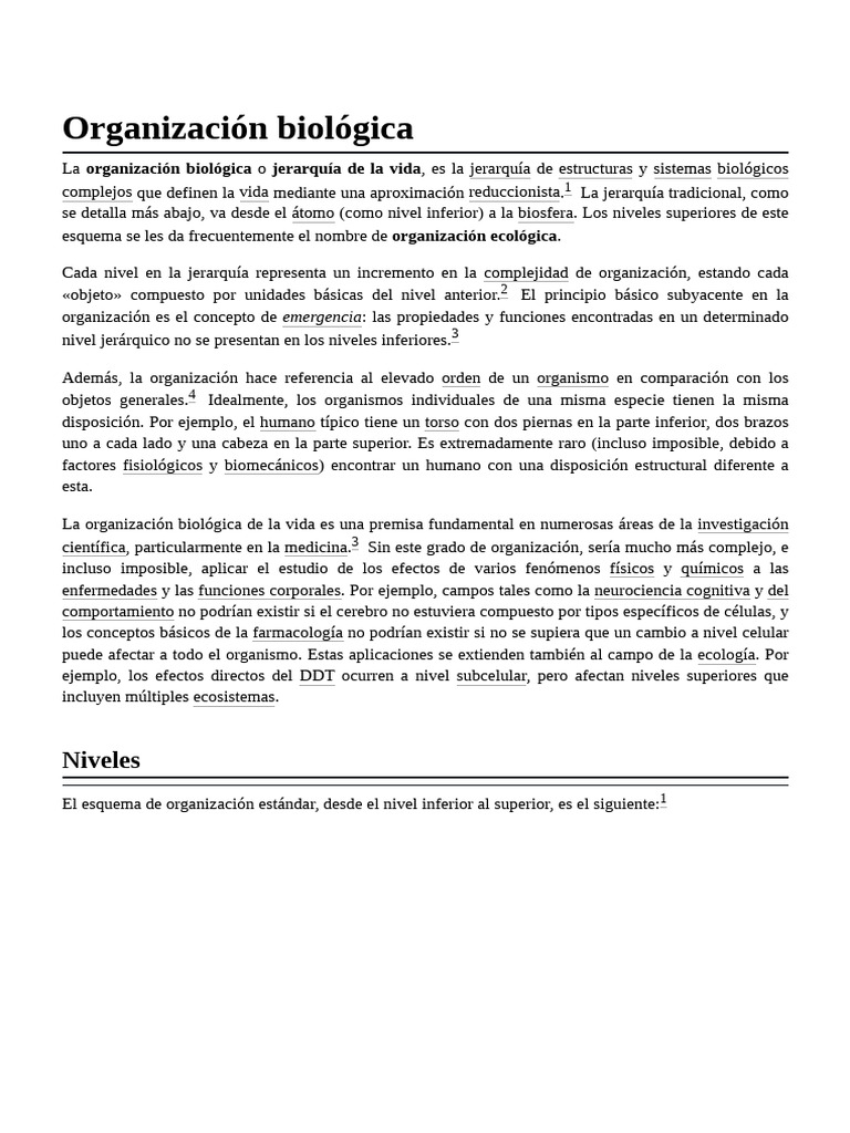 Organización Biológica | PDF | Biología | Naturaleza