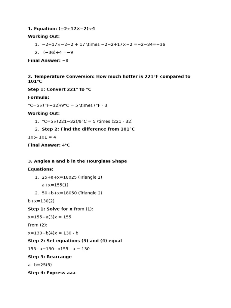 Maths Assignment Working Out Document | PDF | Teaching Methods & Materials