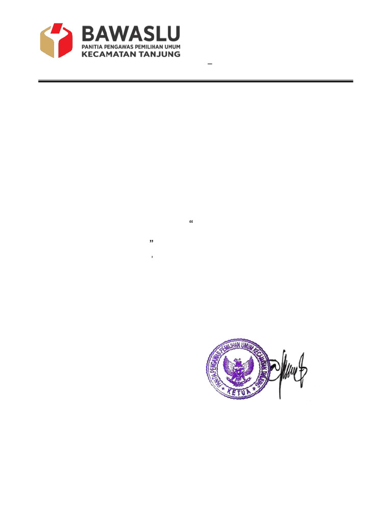 Undangan Rapat Koordinasi Pemilu 2024 | PDF