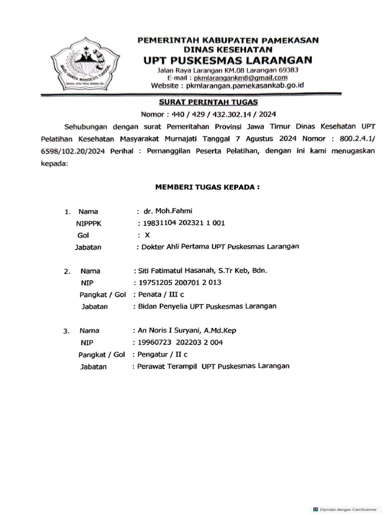 Surat Tugas PKMN 3 | PDF