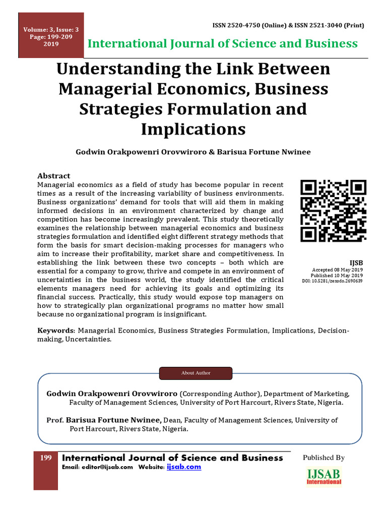 International Journal of Science and Bus | PDF | Strategic Management ...