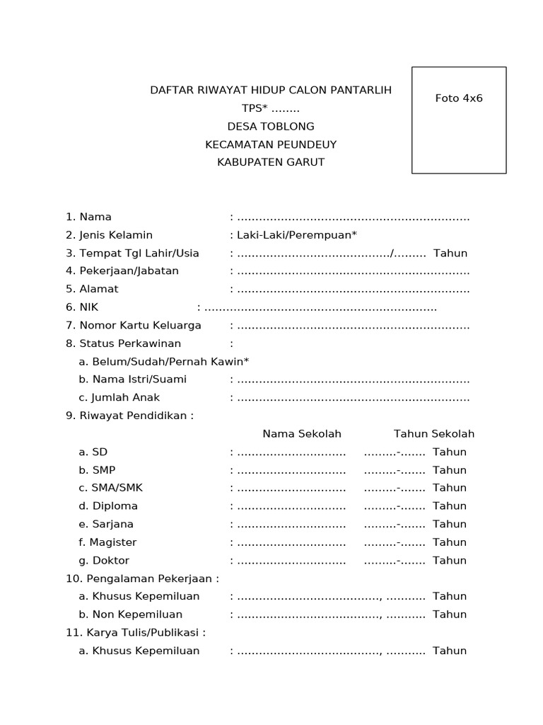 DAFTAR RIWAYAT HIDUP | PDF