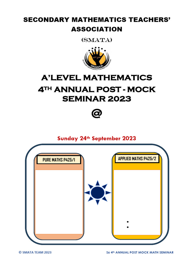S6 PURE MATH POST MOCK 2023 | PDF | Mathematics | Equations S6 PURE MATH POST MOCK 2023 | PDF | Mathematics | Equations