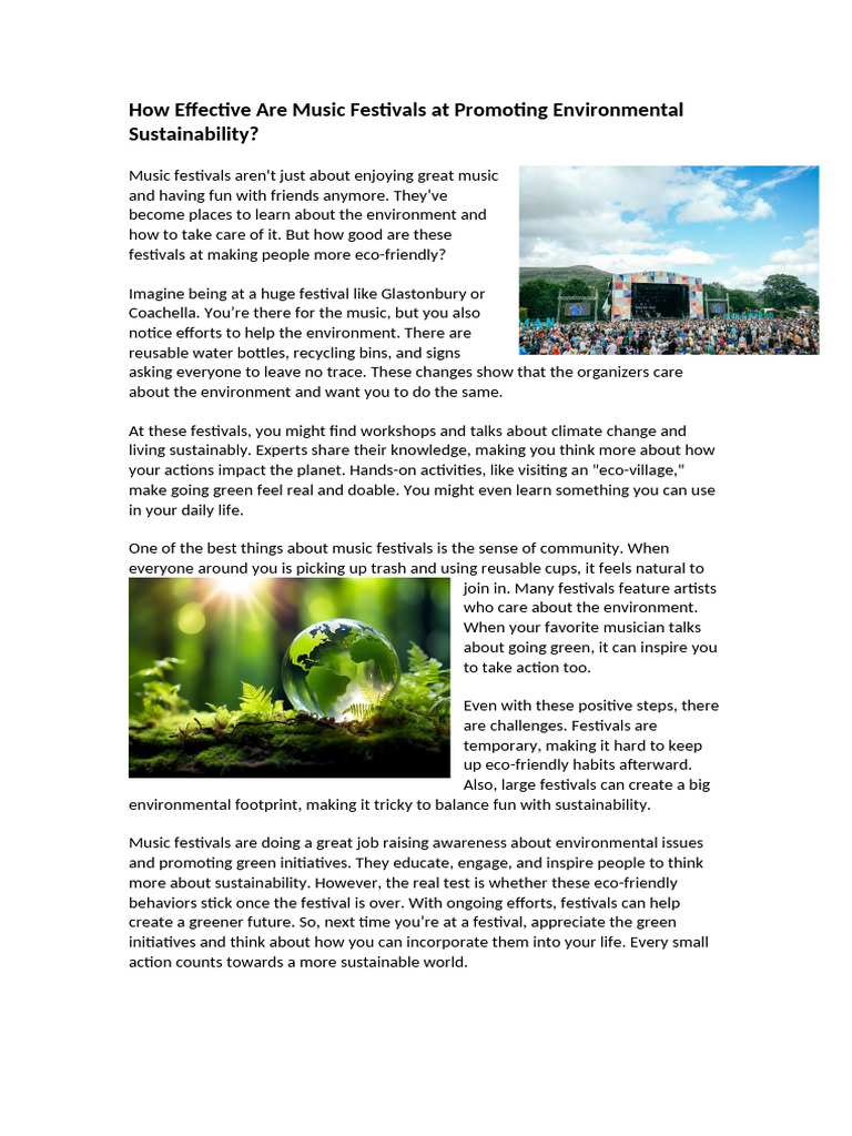 How Effective Are Music Festivals at Promoting Env | PDF ...