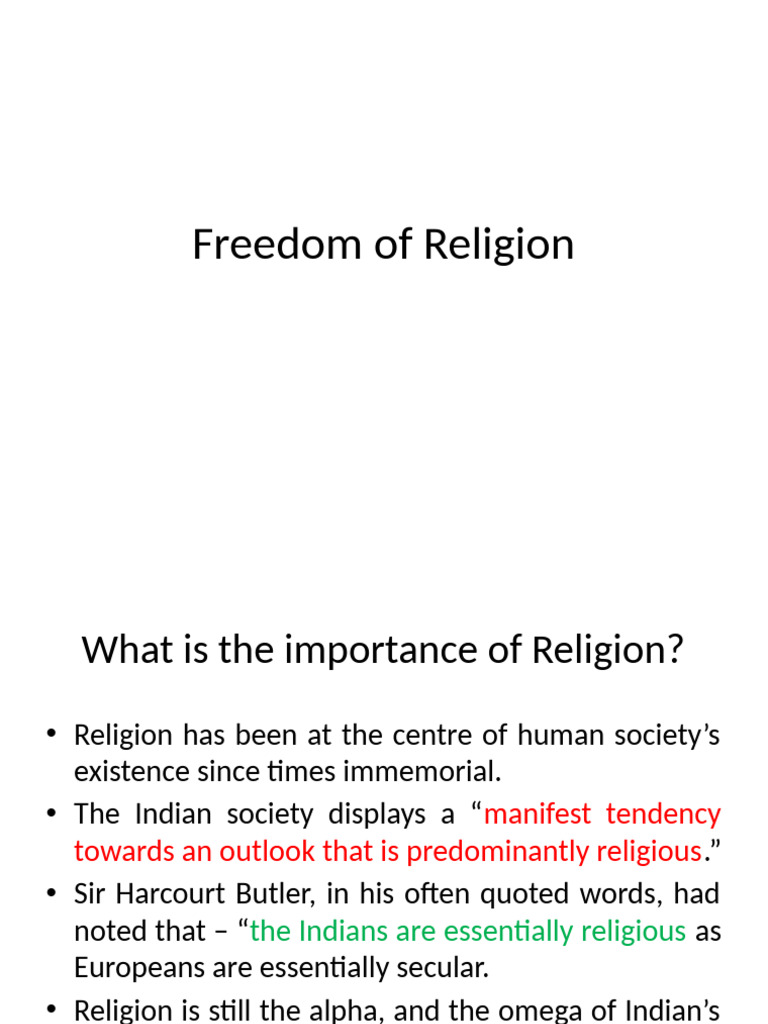 Understanding Freedom of Religion in India | PDF | Freedom Of Religion ...