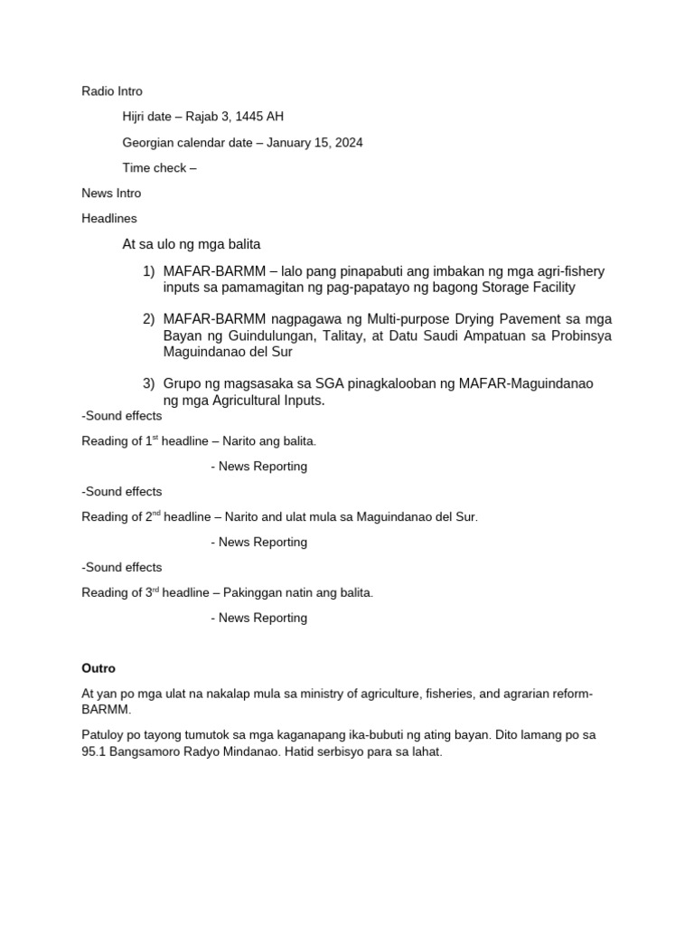 News Program Flow | PDF
