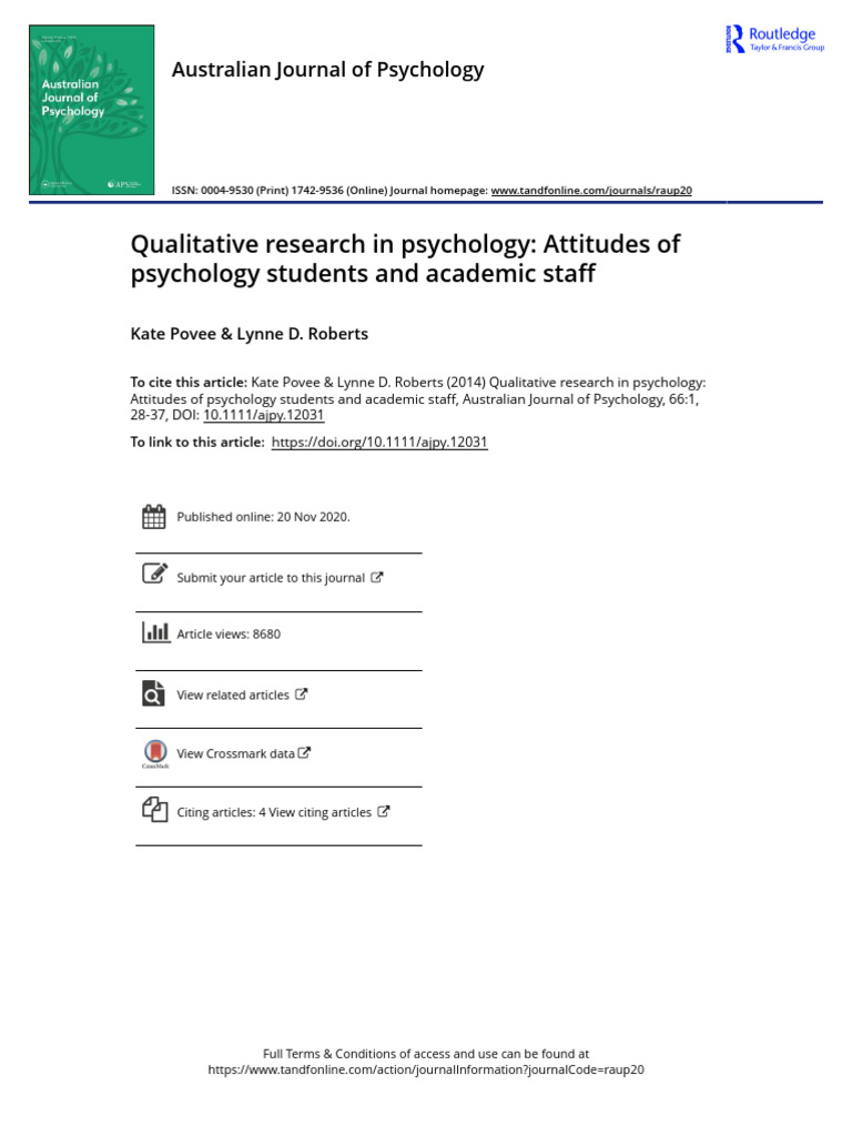 Qualitative Research in Psychology Attitudes of Psychology Students and ...