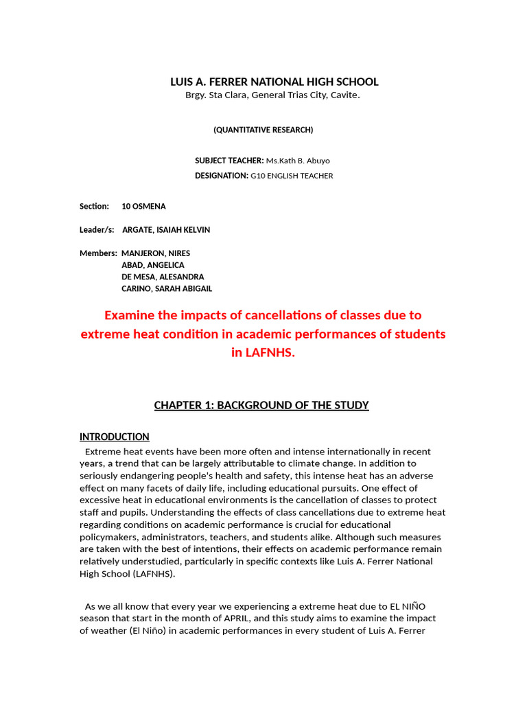 Research Defense Chapter | PDF | Heat Wave