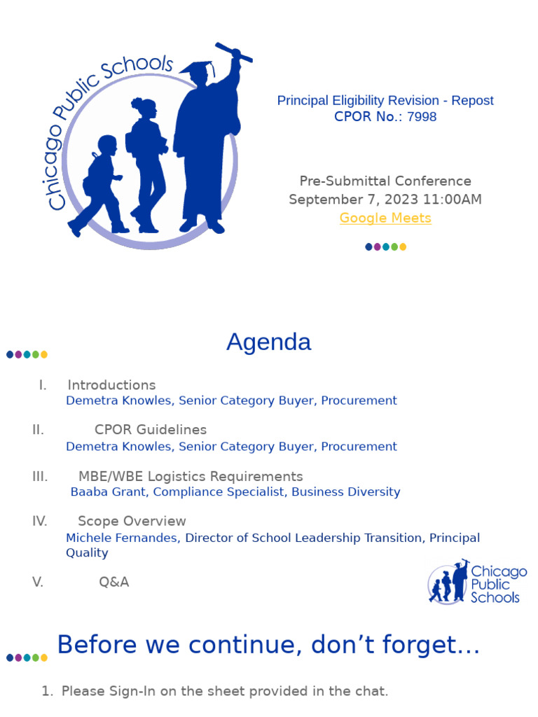 Pre-Submittal Presentation For Principal Eligibility Revison | PDF ...