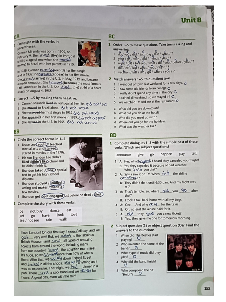 Grammar Unidad 8 | PDF