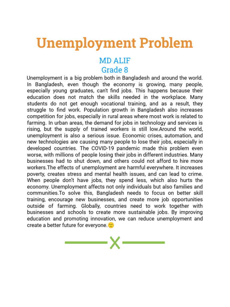 Unemployment Problem | PDF | Business | Politics