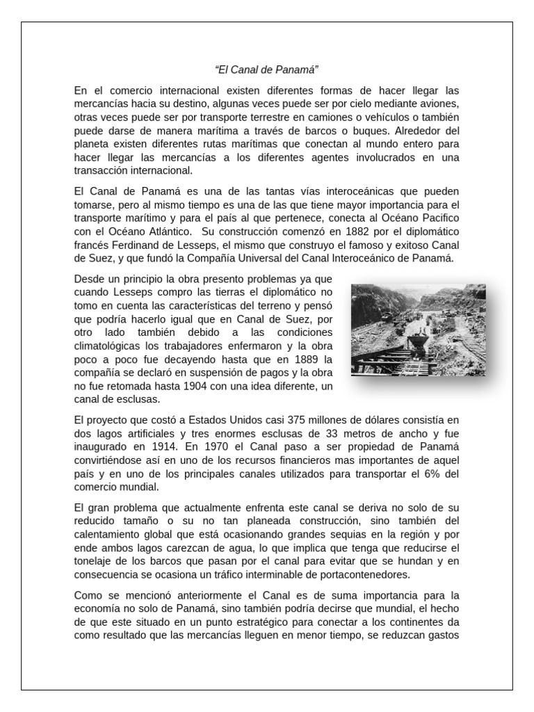 EL CANAL DE PANAMA | PDF | canal de Panama | Economias EL CANAL DE PANAMA | PDF | canal de Panama | Economias
