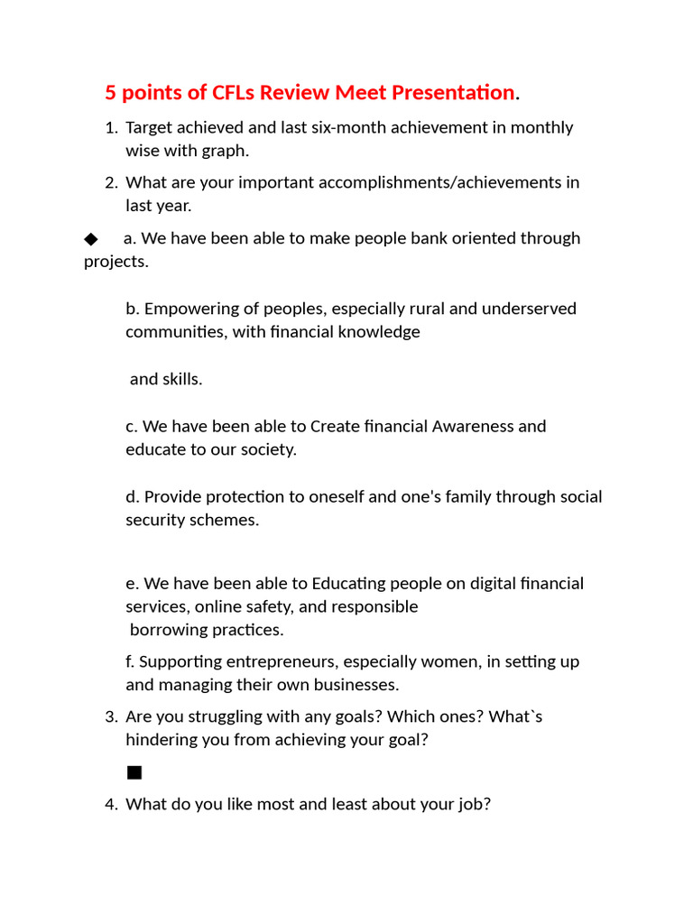 Monthly Review Meeting Insights | PDF
