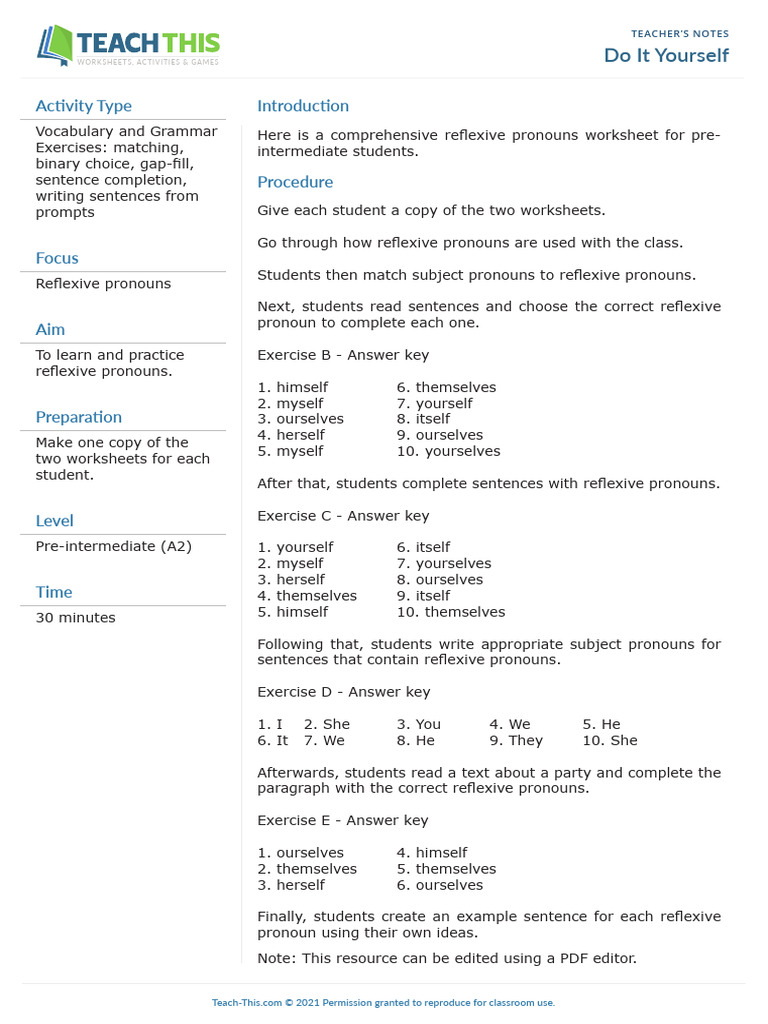 Do It Yourself | PDF | Pronoun | Linguistics