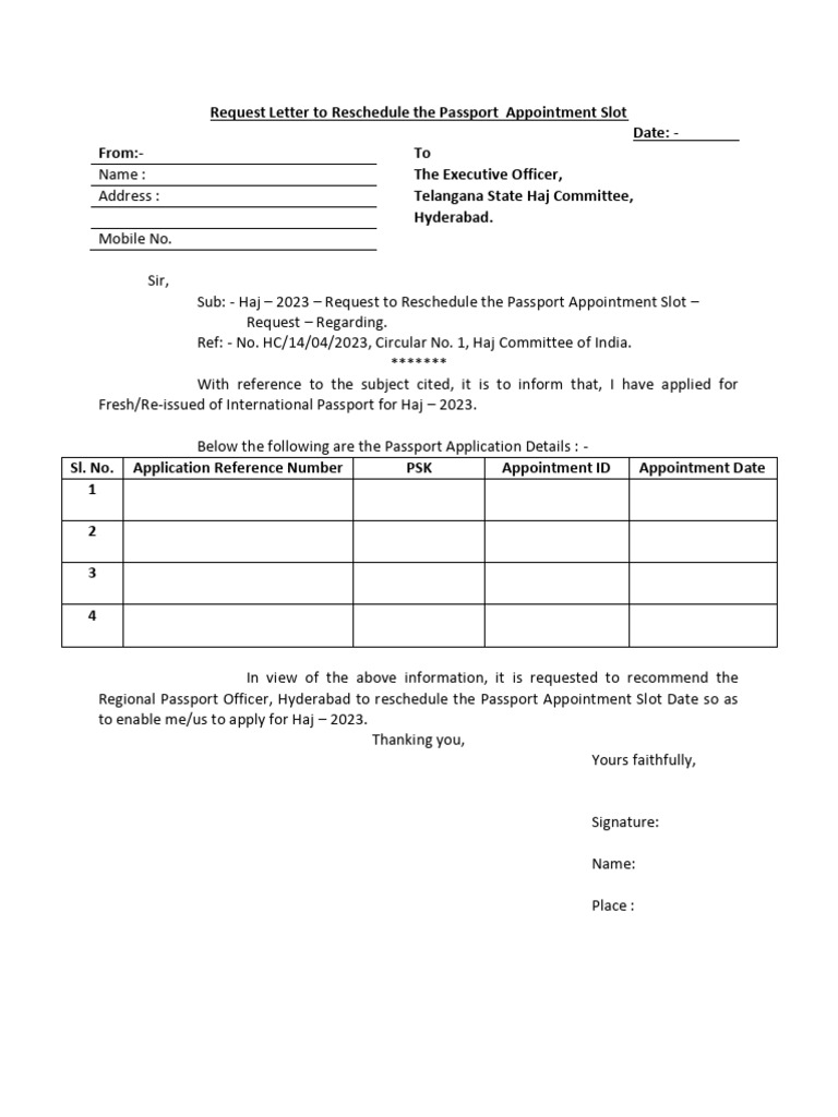 Request For PSK Appointment | PDF